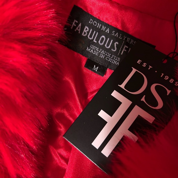 Fabulous Furs | Jackets & Coats | Fabulous Furs Bold Red Faux Fur Coat ...